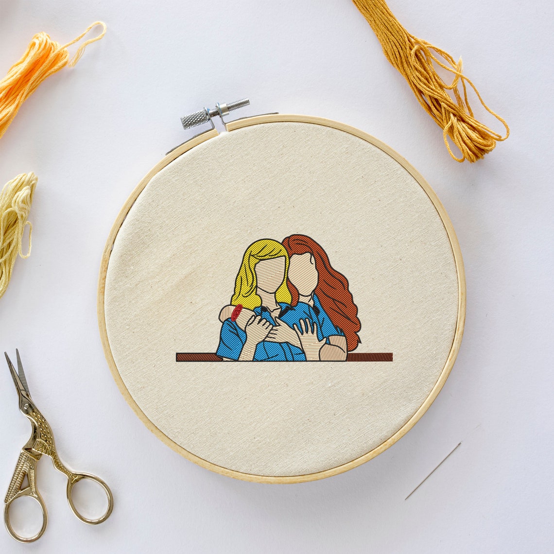 Custom Portrait From Photo Embroidery Design, Personalized Portrait Mom ...