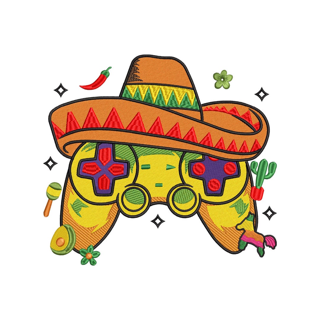 Cinco De Mayo Game Embroidery Design 5 Size, Fiesta Squad Embroidery ...