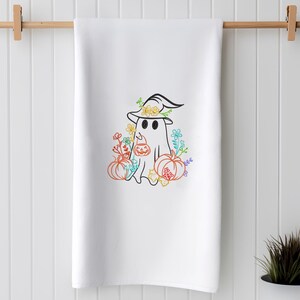 Floral Ghosts Line Embroidery Design 5 Sizes, Ghost Halloween ...