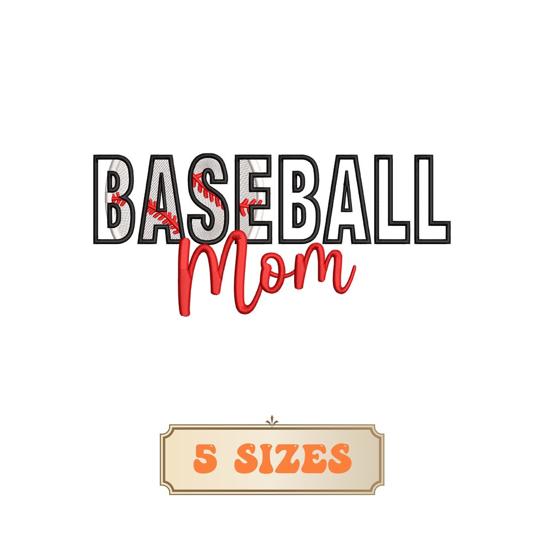 Baseball Mama Embroidery Design 5 Sizes, Baseball Embroidery Design ...