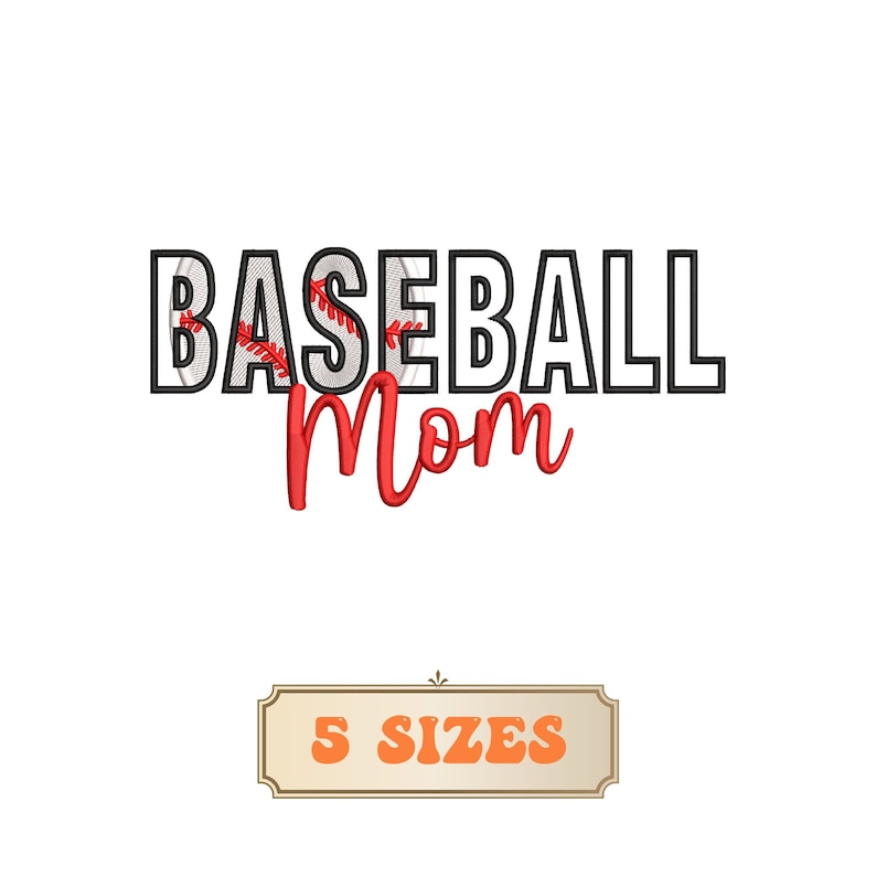Baseball Mama Embroidery Design 5 Sizes, Baseball Embroidery Design ...