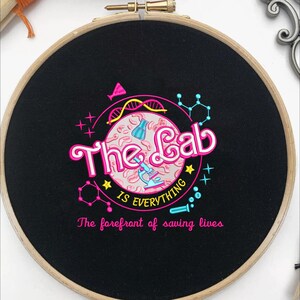 The Lab is Everything Embroidery Design 5 Sizes, Pink Retro Lab Week ...