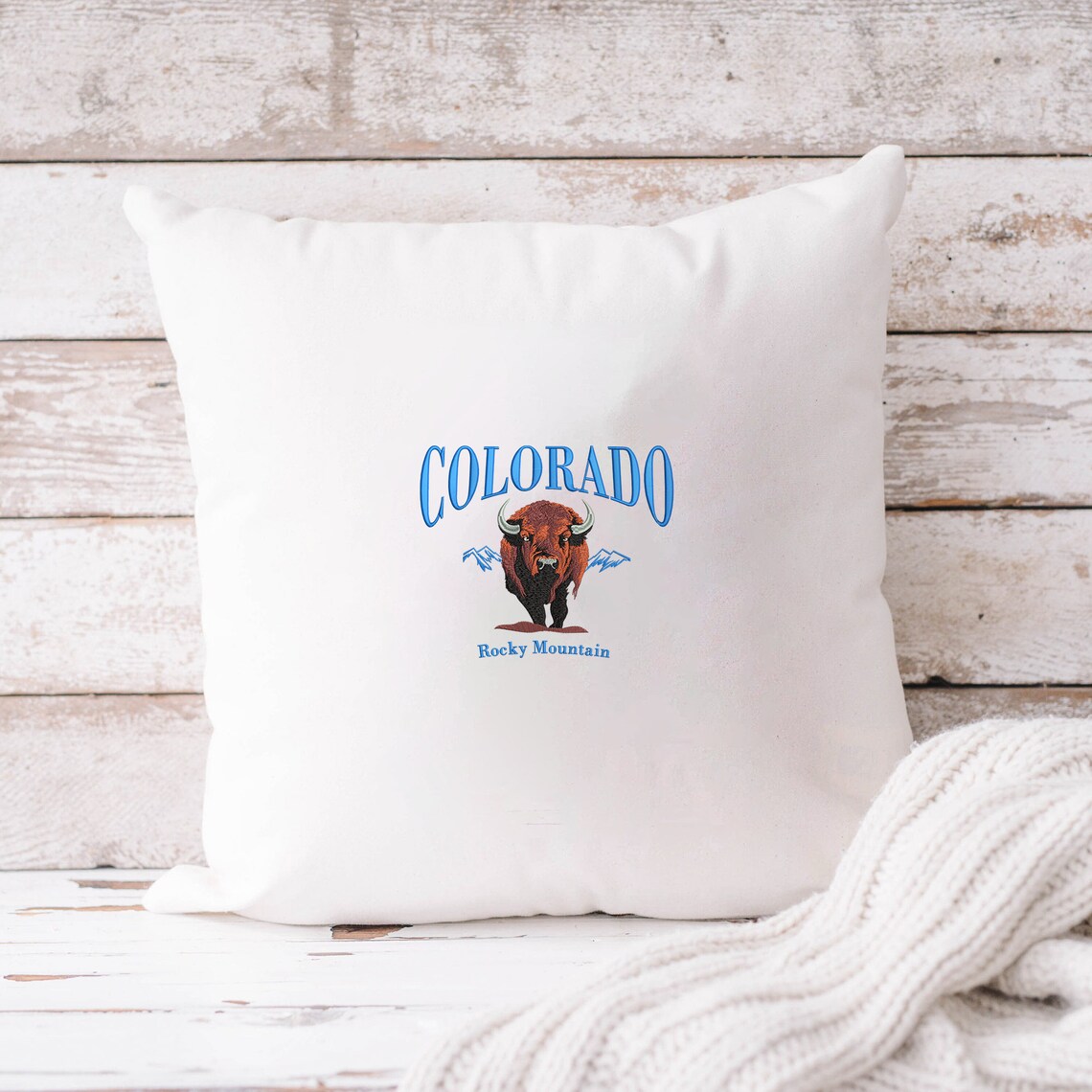 Colorado Mountain Embroidery Design 5 Size, Colorado Bison Machine ...