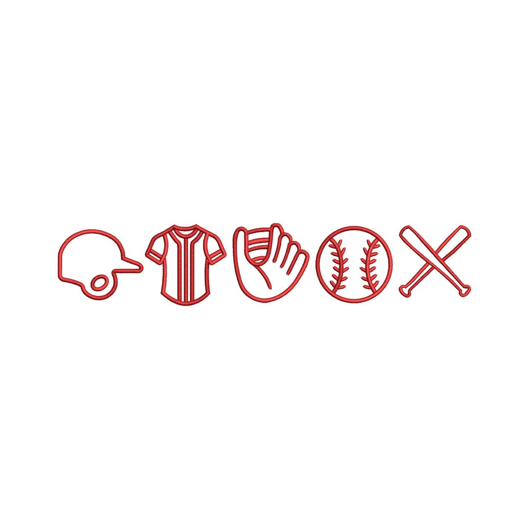 Baseball Embroidery Design 5 Sizes, Game Day Baseball Machine ...