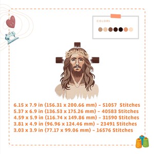 Jesus Embroidery Design 5 Sizes, Jesus Halo Embroidery, Faith Christian ...