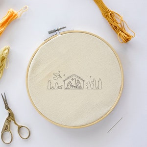 Nativity Scene Embroidery Design 5 Sizes, Advent Christian Christmas ...