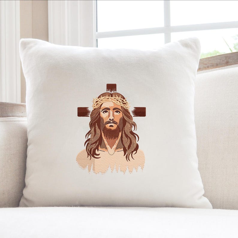 Jesus Embroidery Design 5 Sizes, Jesus Halo Embroidery, Faith Christian ...