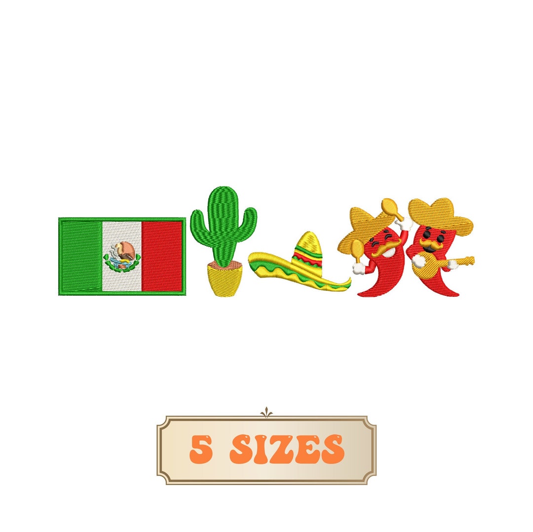 Cinco De Mayo Embroidery Designs 5 Sizes, Mexican Fiesta Embroidery ...