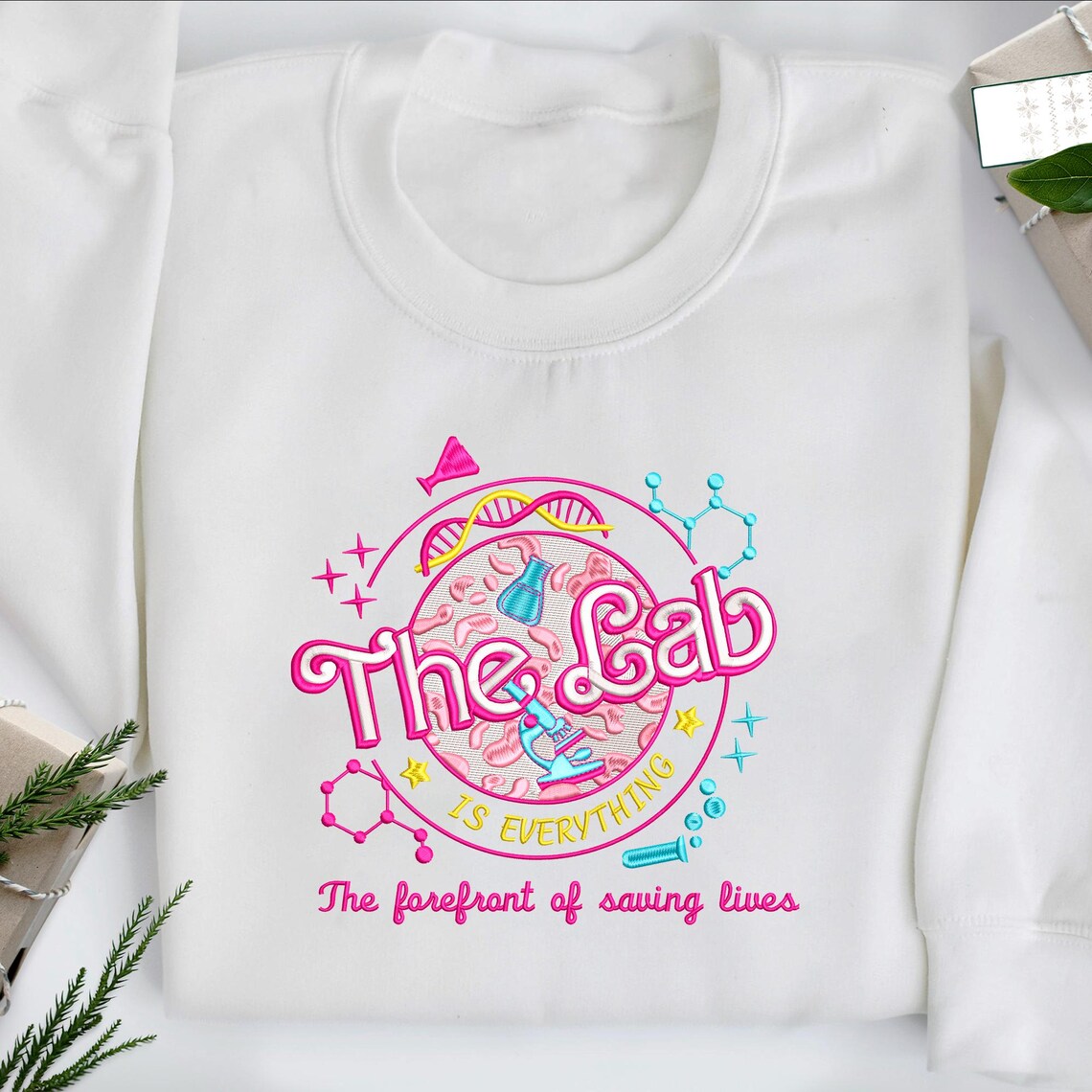 The Lab is Everything Embroidery Design 5 Sizes, Pink Retro Lab Week ...