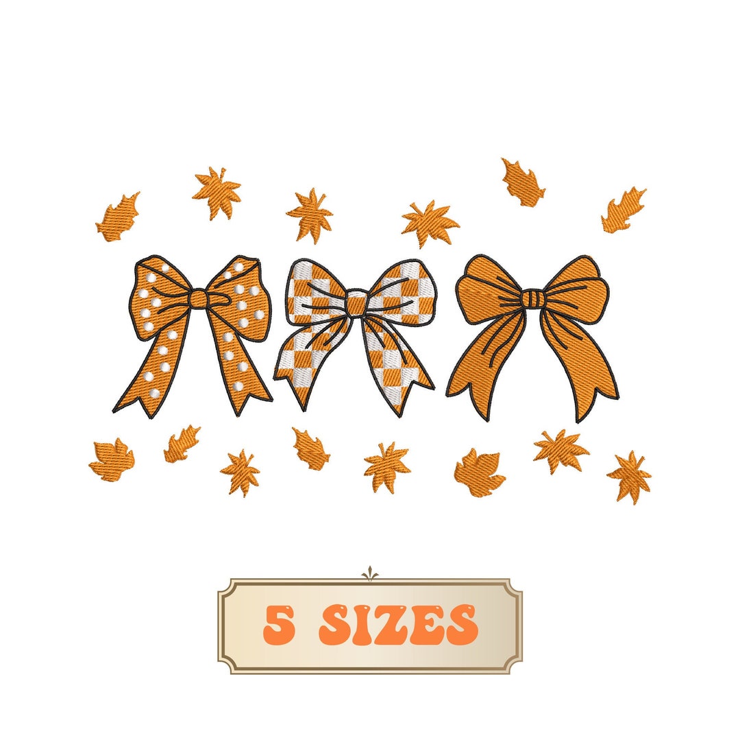 Fall Coquette Embroidery Design 5 Sizes, Fall Coquette Bow Machine ...