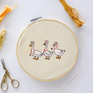 Registered Silly Goose Embroidery Design 5 Sizes, Cute Geese Machine ...