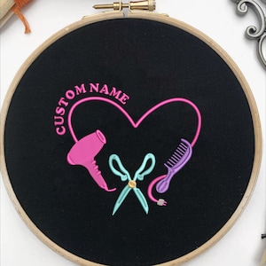 Beautician Tools Machine Embroidery Design 5 Sizes, Customize Hairdryer ...