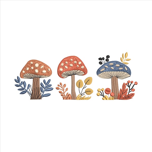 Pes File for Embroidery Mushroom - Etsy
