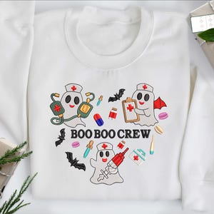 BOO BOO Crew Embroidery Design 5 Sizes, Ghost Nurses Embroidery Design ...