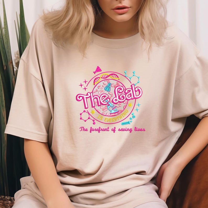 The Lab is Everything Embroidery Design 5 Sizes, Pink Retro Lab Week ...