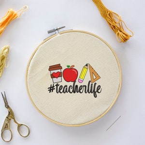 Teacher Life Embroidery Design 5 Sizes, Back to School Machine ...