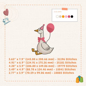 Silly Goose Birthday Balloon Embroidery design 5 Sizes, Silly Goose ...