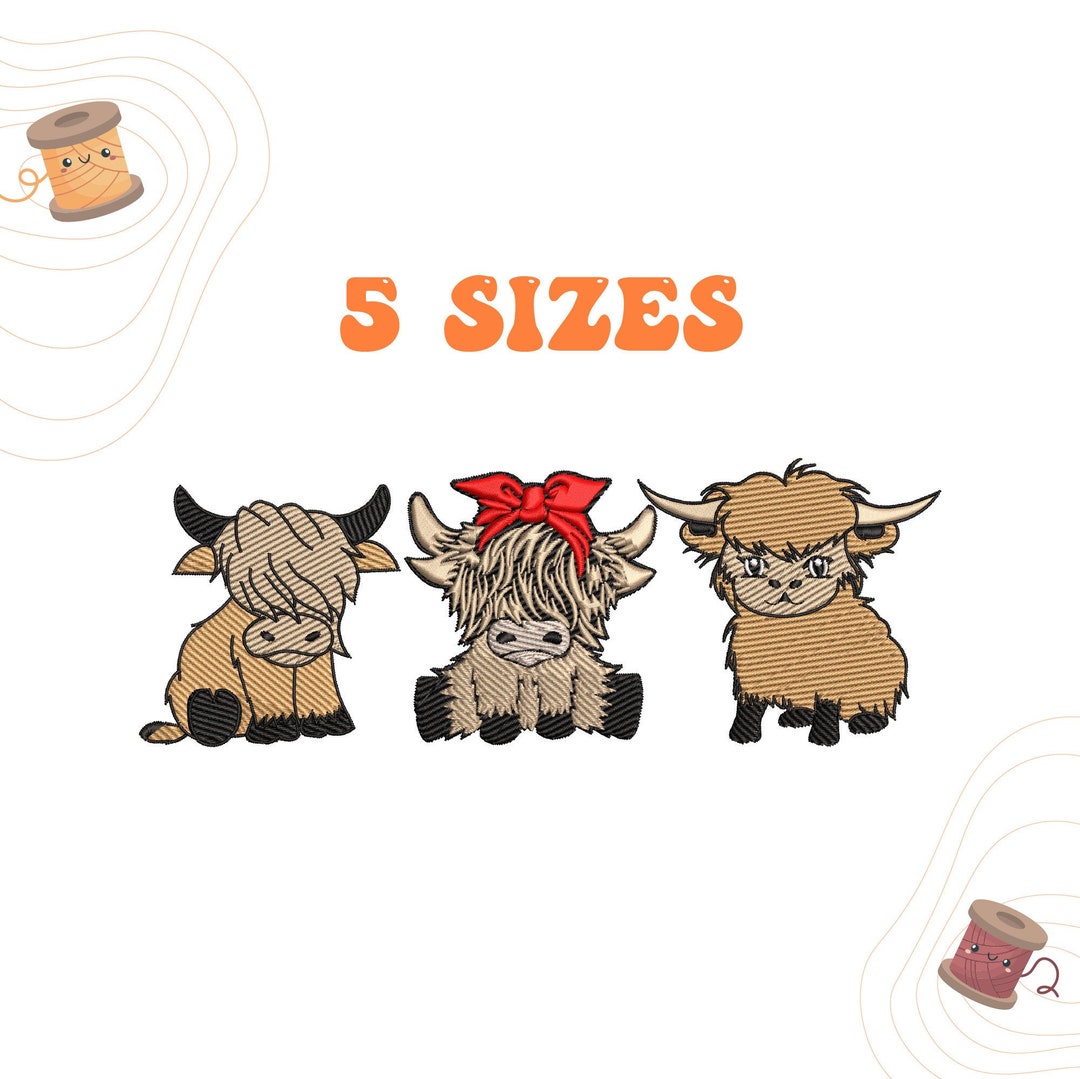 Highland Cow Embroidery Design 5 Sizes, One Boujee Heifer Embroidery ...