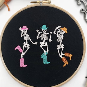 Dancing Skeletons Embroidery Design 5 Sizes, Skeleton Halloween ...