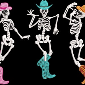 Dancing Skeletons Embroidery Design 5 Sizes, Skeleton Halloween ...