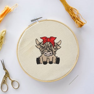 Highland Cow Embroidery Design 5 Sizes, Heifer Embroidery Machine ...