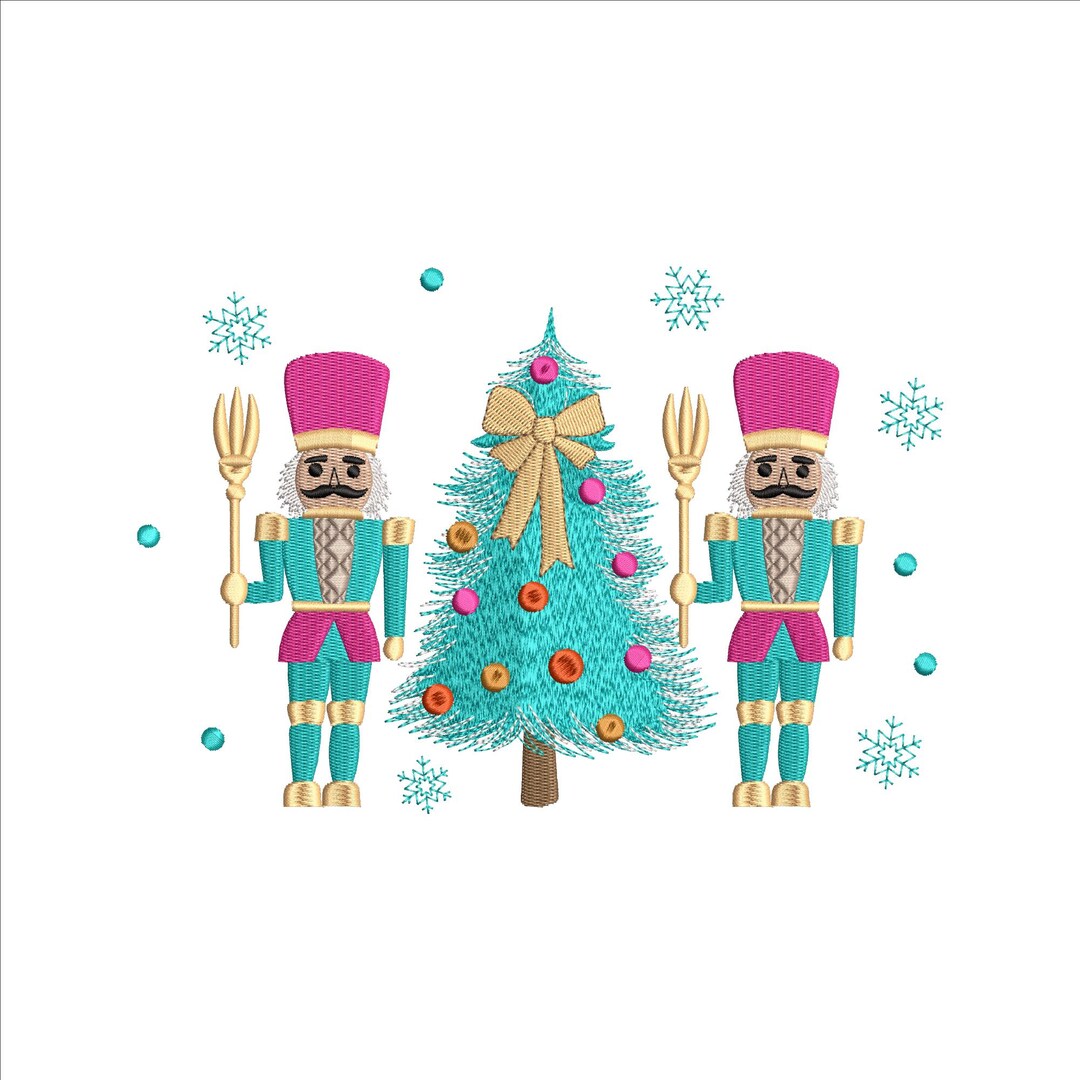 Coquette Colorful Nutcracker Embroidery Design 5 Sizes, Christmas Tree ...