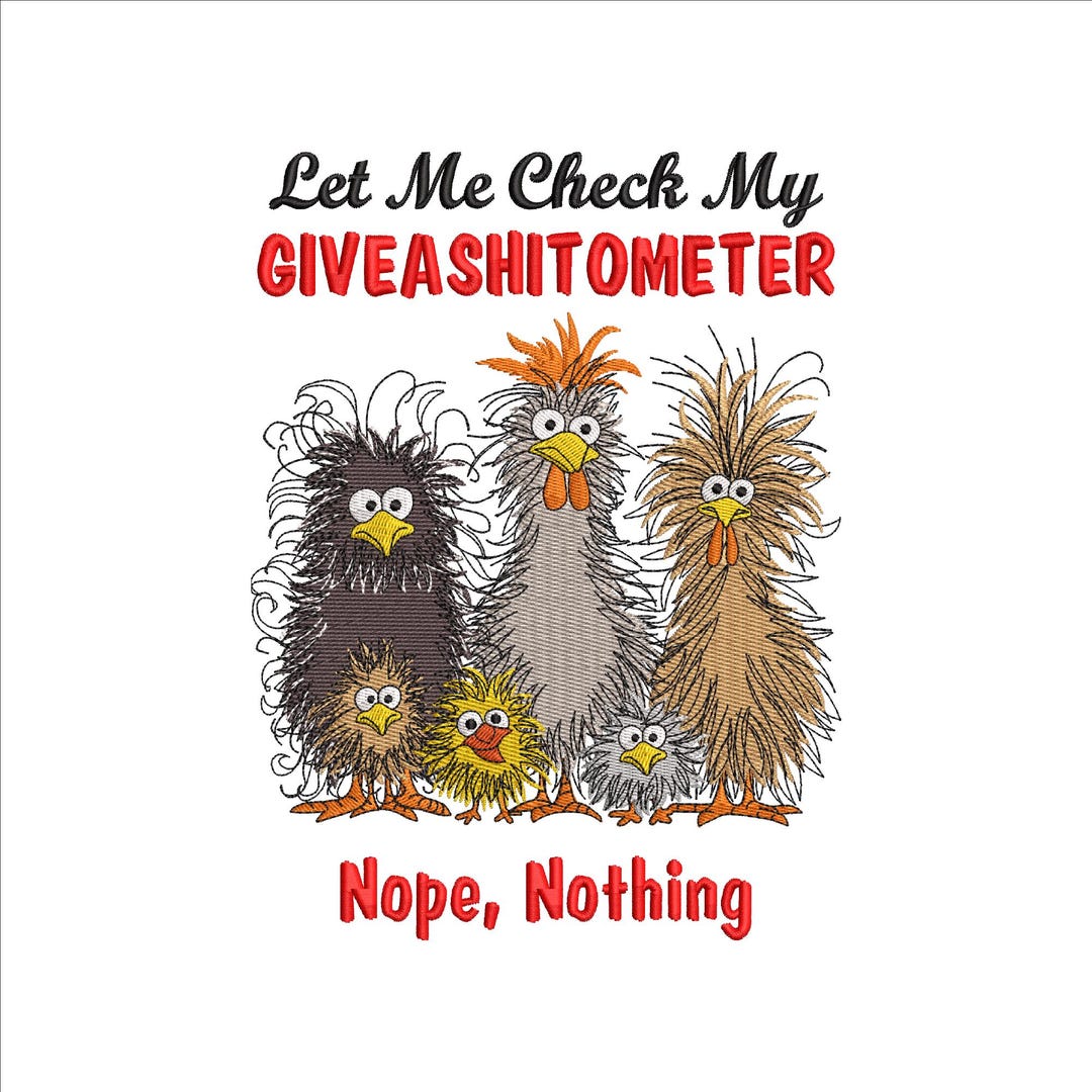 Funny Crazy Chicken Embroidery Design 5 Sizes, Chicken Machine ...