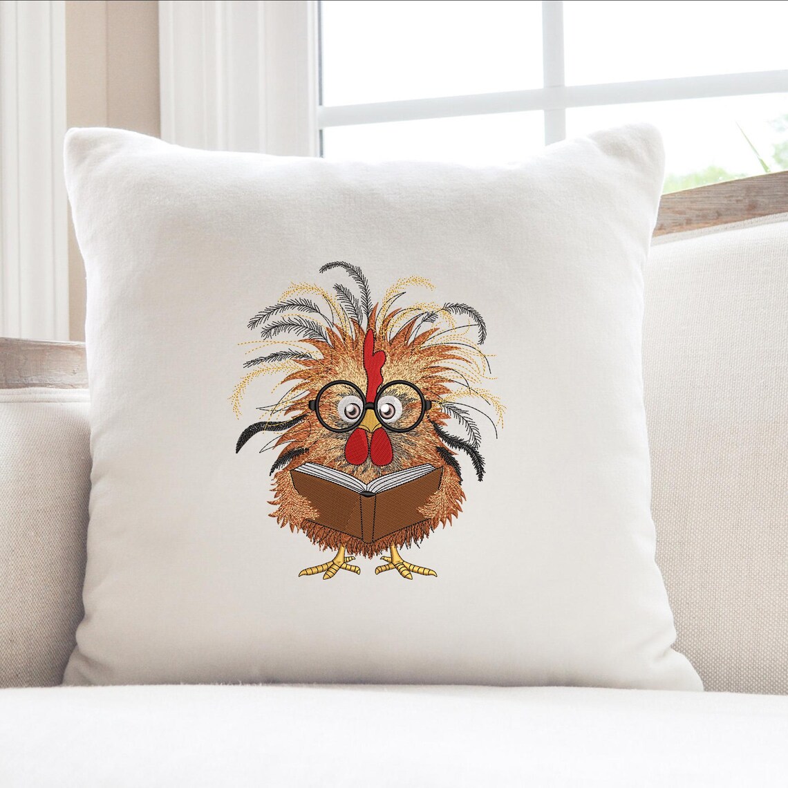 Clever Chicken Embroidery Design 5 Sizes, Funny Crazy Chicken ...