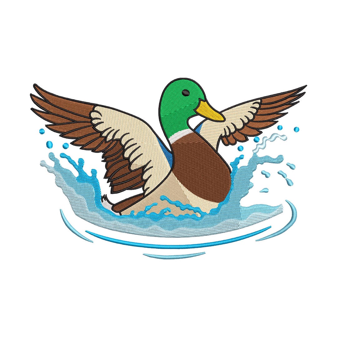 Flying Mallard Duck Embroidery Design 5 Sizes, Duck Hunting Embroidery ...