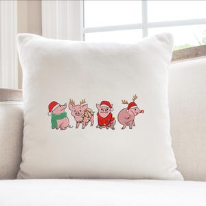 Christmas Pig Embroidery Design 5 Sizes, Christmas Machine Embroidery ...