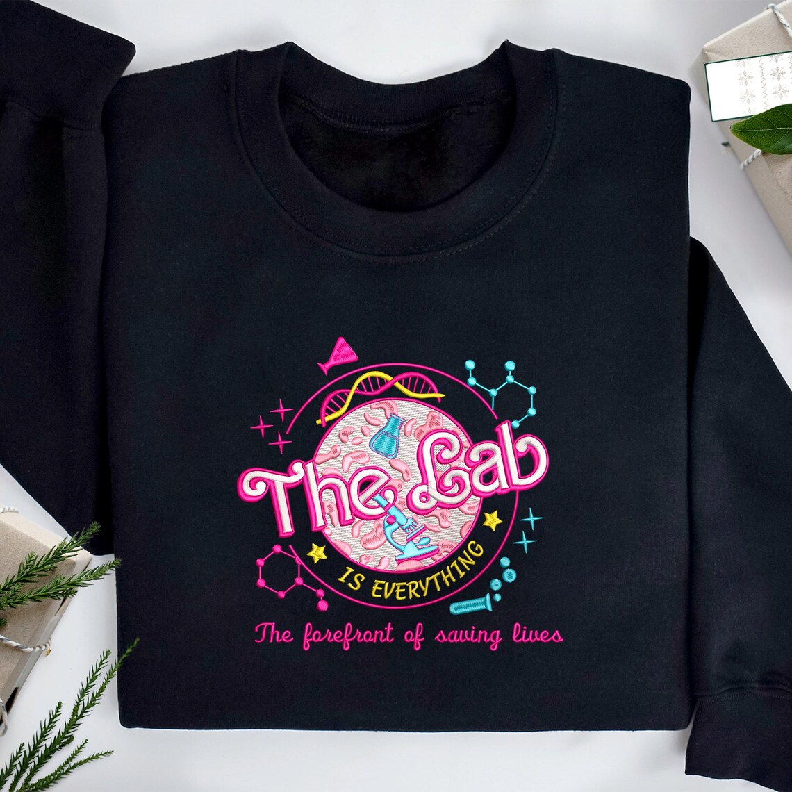 The Lab is Everything Embroidery Design 5 Sizes, Pink Retro Lab Week ...