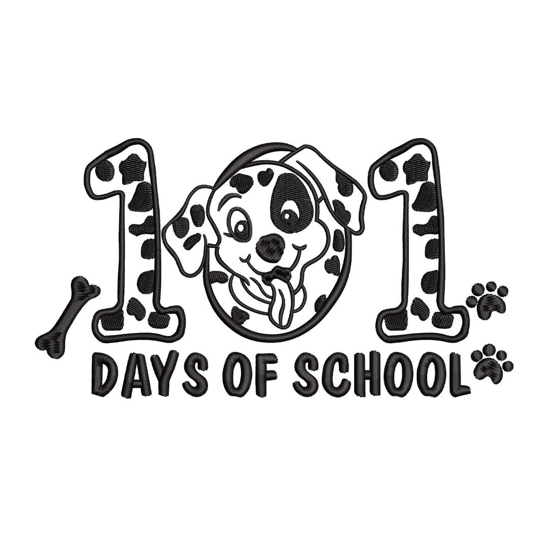 101 Days of School Dalmatian Embroidery Design 5 Sizes, Back to School ...