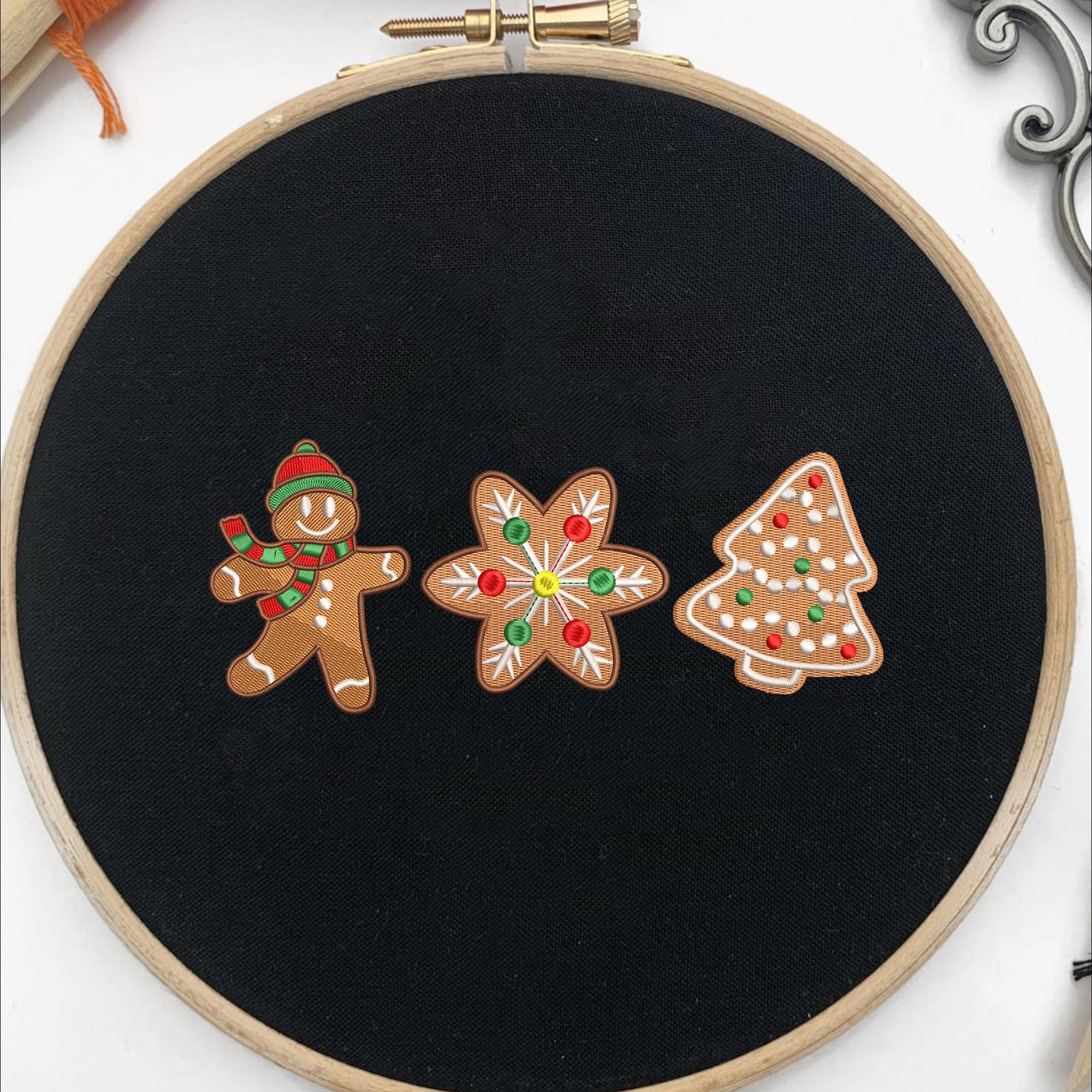 Christmas Tree Gingerbread Cookie Baking Embroidery Design, Sweet ...