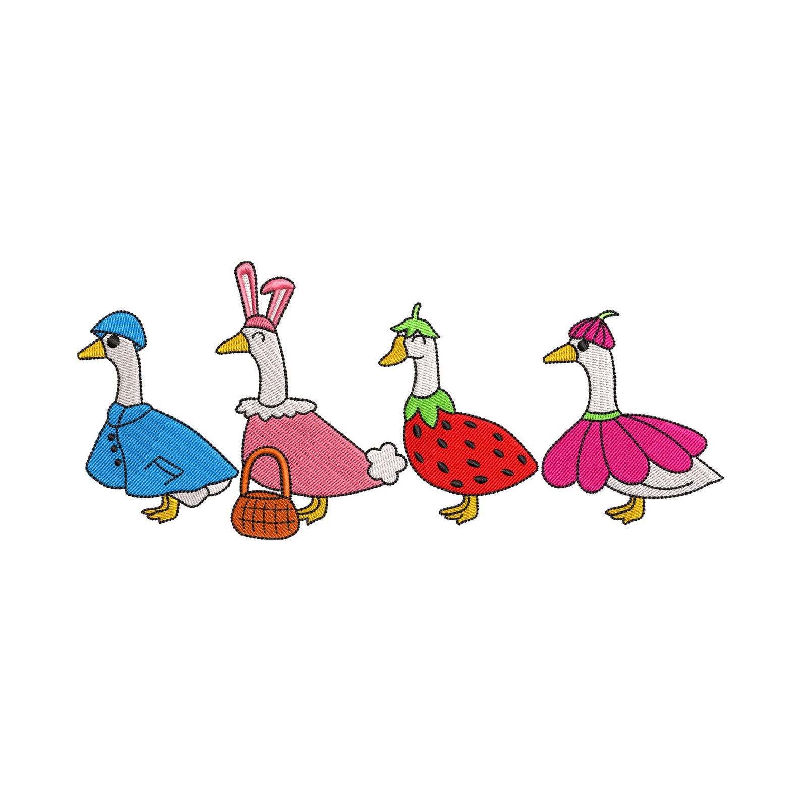 Cute Silly Goose Embroidery Design 5 Sizes, Cute Geese Machine ...