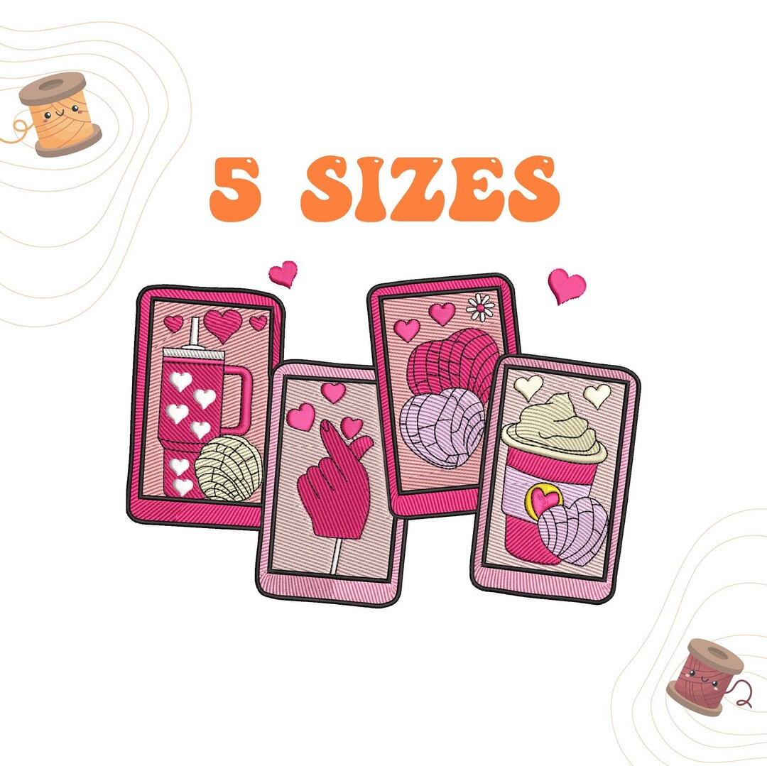 Candy Valentines Embroidery Machine Design 5 Sizes, Valentine's Coffee ...