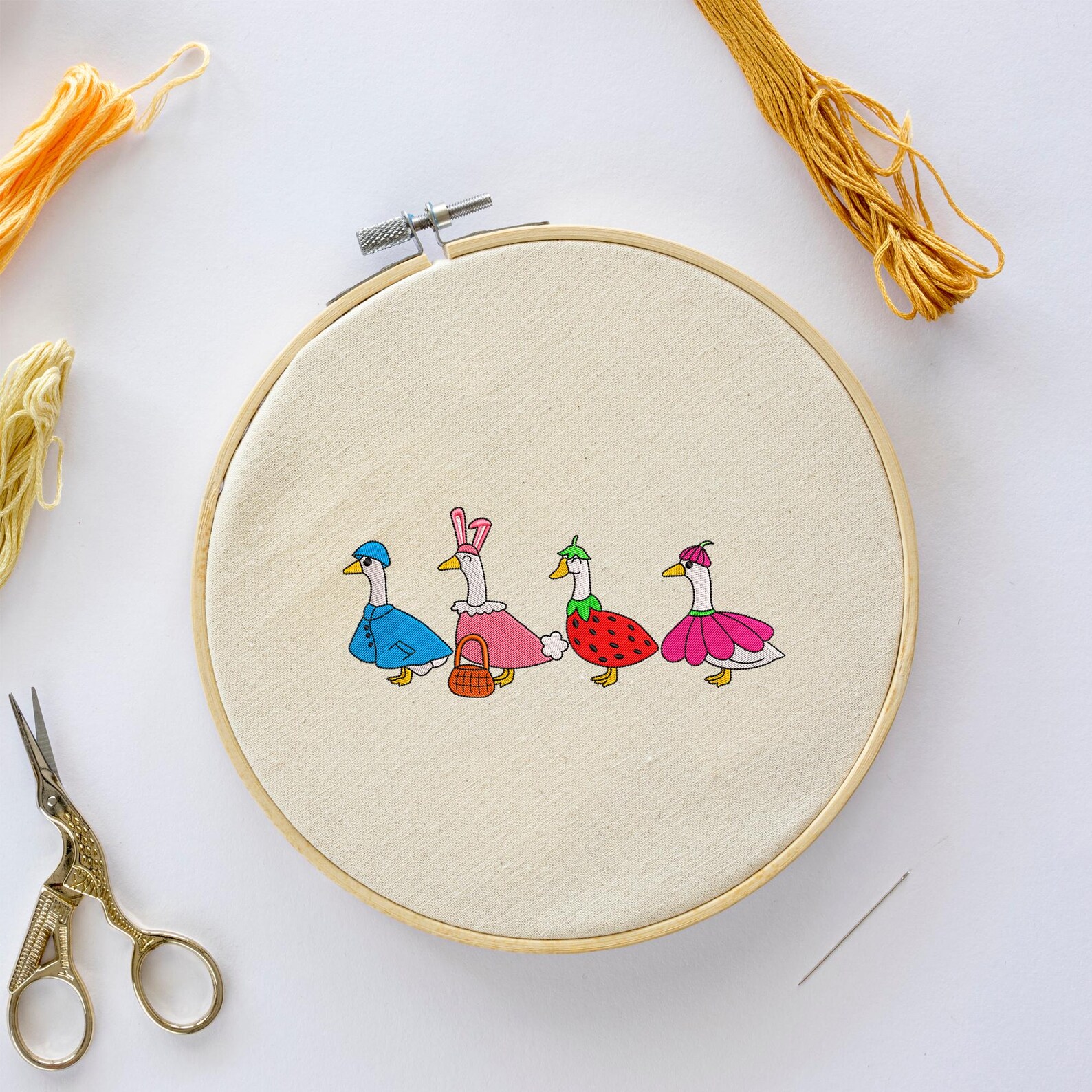 Cute Silly Goose Embroidery Design 5 Sizes, Cute Geese Machine ...