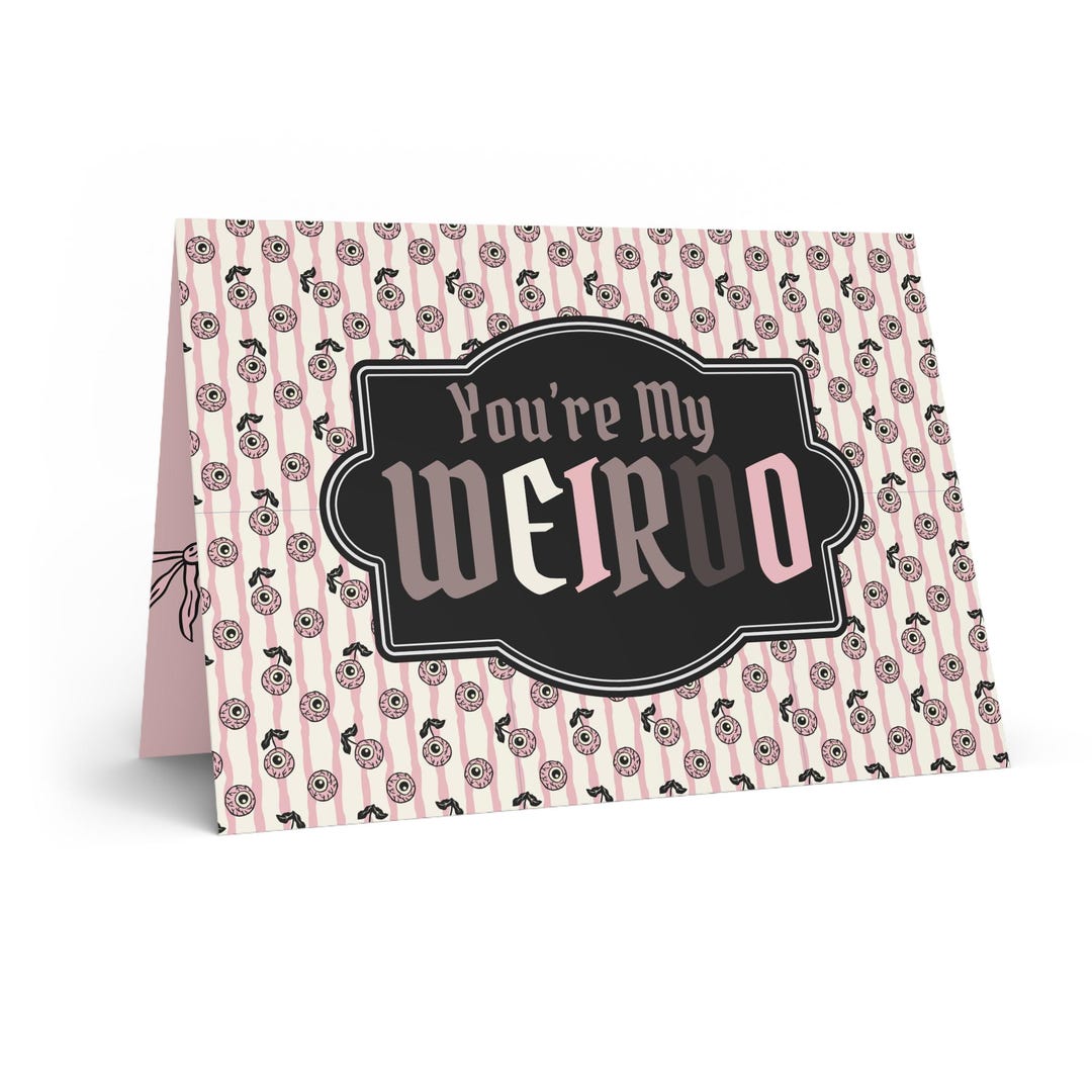 Favorite Weirdo Valentine Card, Goth Pattern - Etsy