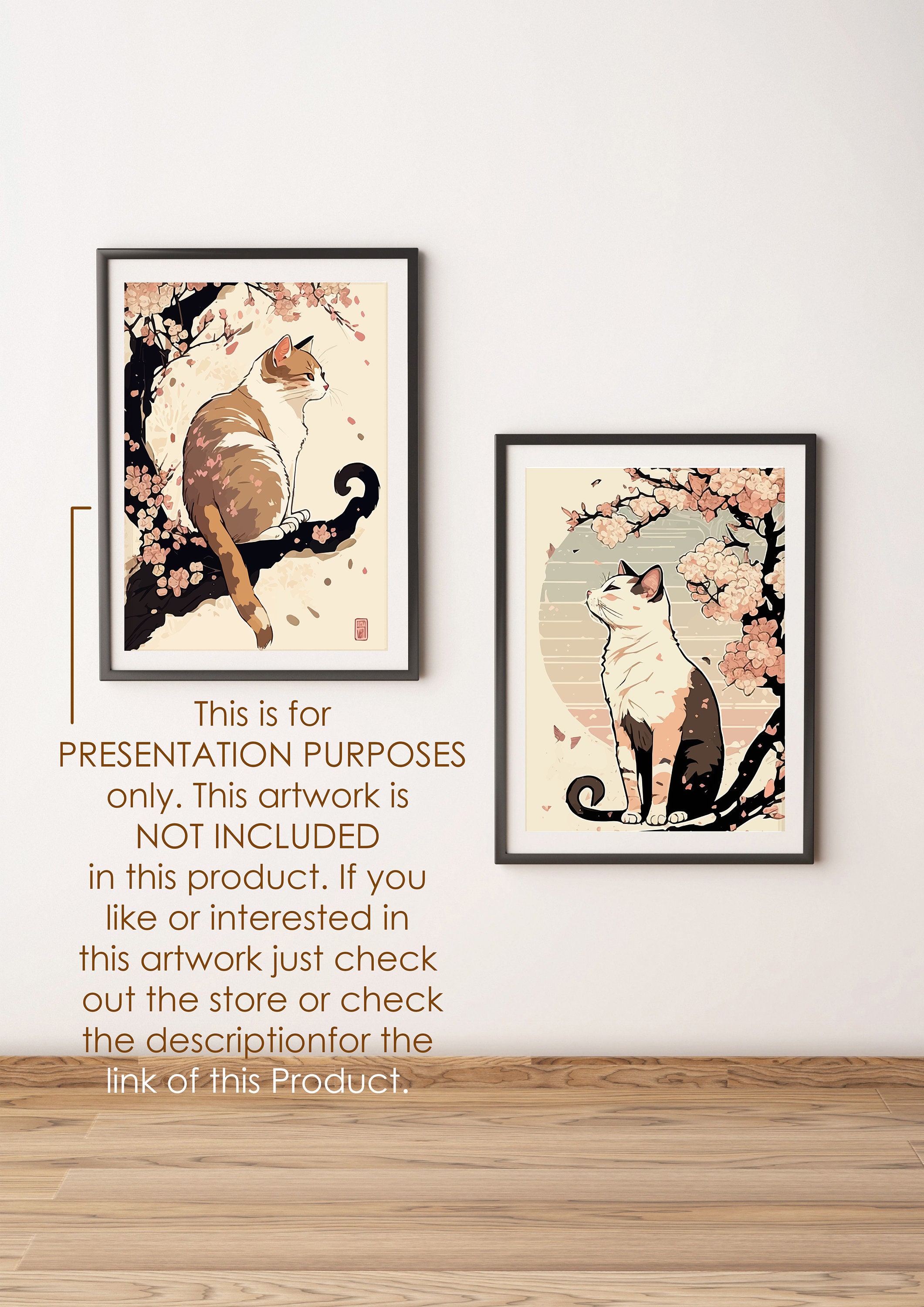 3rd Cat In Blossom, Japanese Art Style, Japanese Cat Poster, Japanese ...