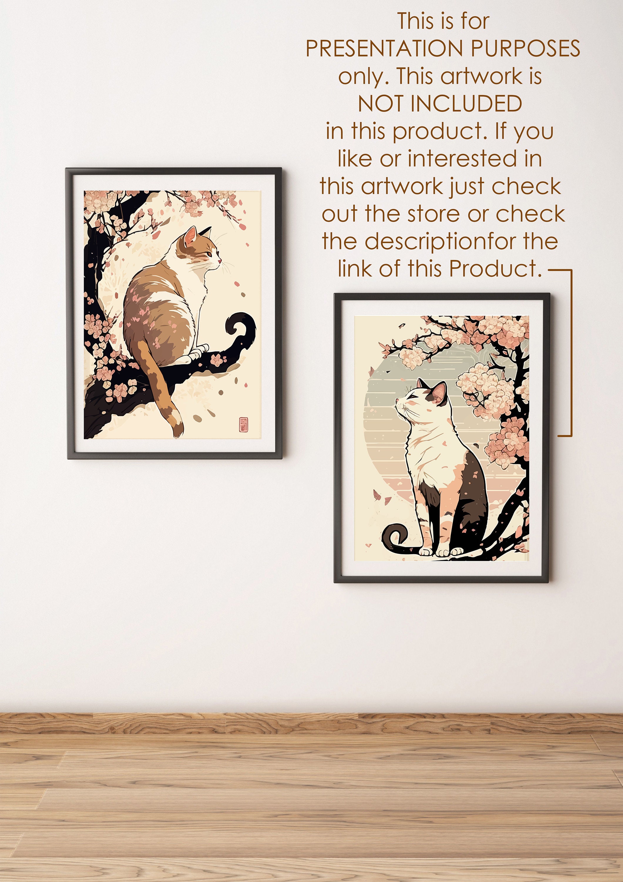 2nd Cat In Blossom, Japanese Art Style, Japanese Cat Poster, Japanese ...
