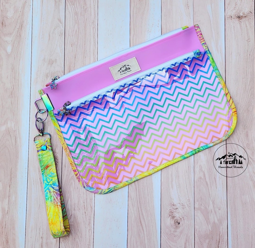 Rainbow on Pink Wet/dry Pouch Bag - Etsy