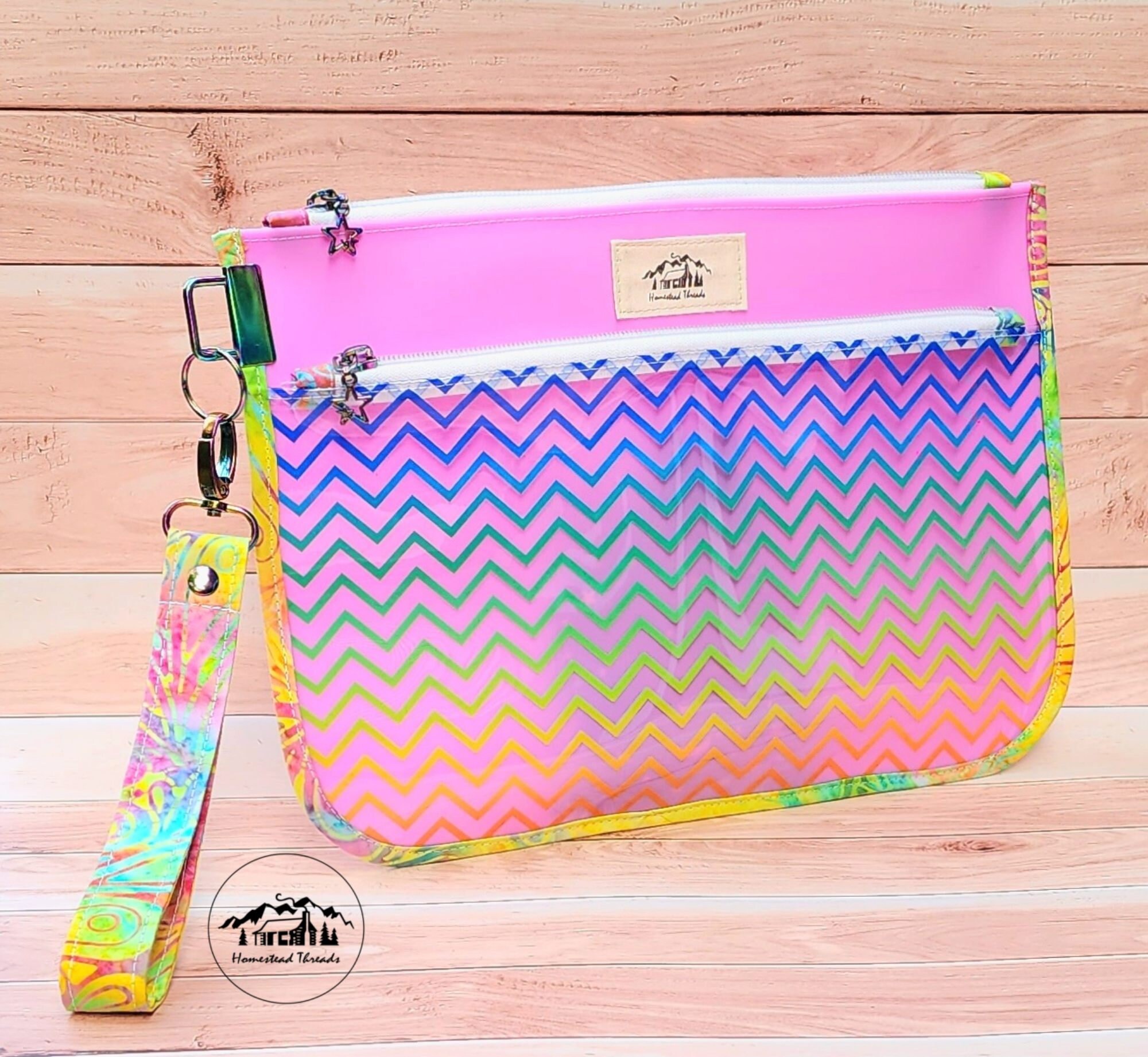 Rainbow on Pink Wet/dry Pouch Bag - Etsy