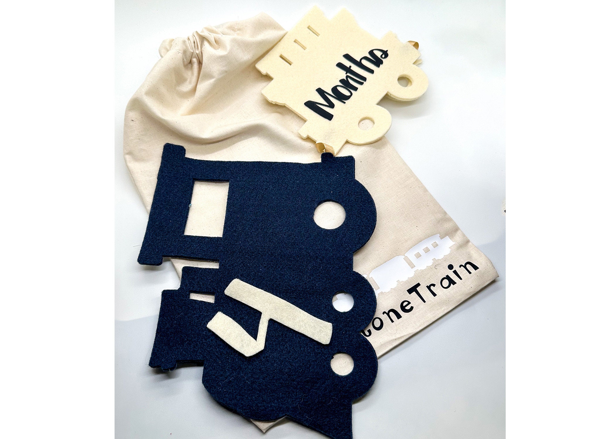 Train Monthly Baby Tracker With Name Tag... Two Combinations - Two ...