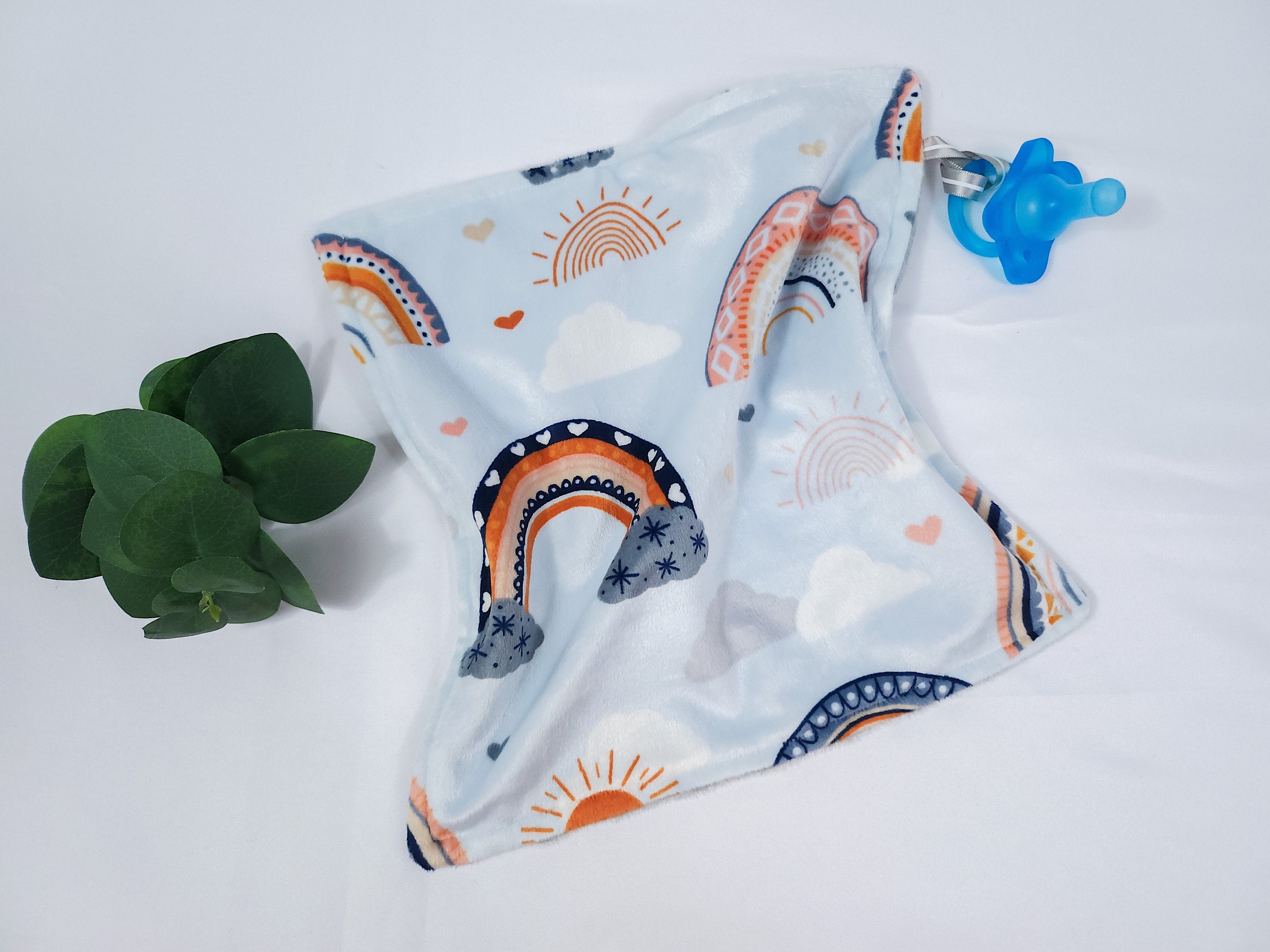 7 DESIGNS Lovey Minky Paci Keeper With Baby Name Tag.. Personalized ...