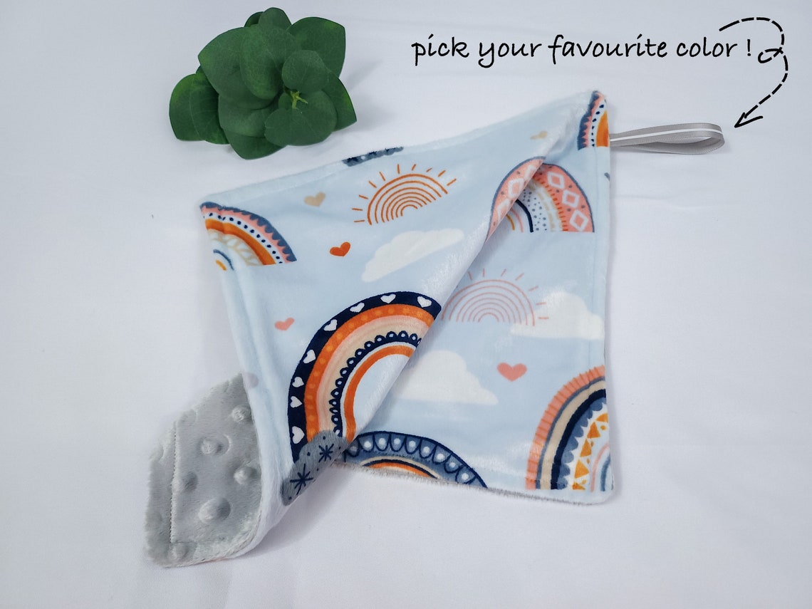 7 DESIGNS Lovey Minky Paci Keeper With Baby Name Tag.. Personalized ...