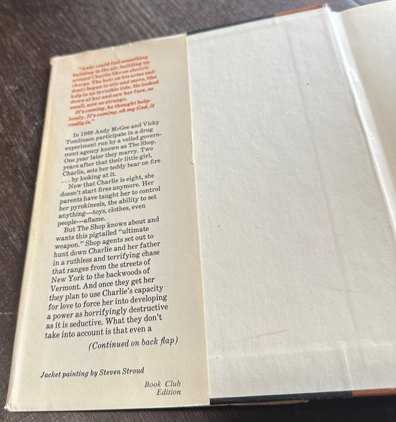 Stephen King Firestarter 1980 BCE HB/DJ Book Club Edition Viking Press ...