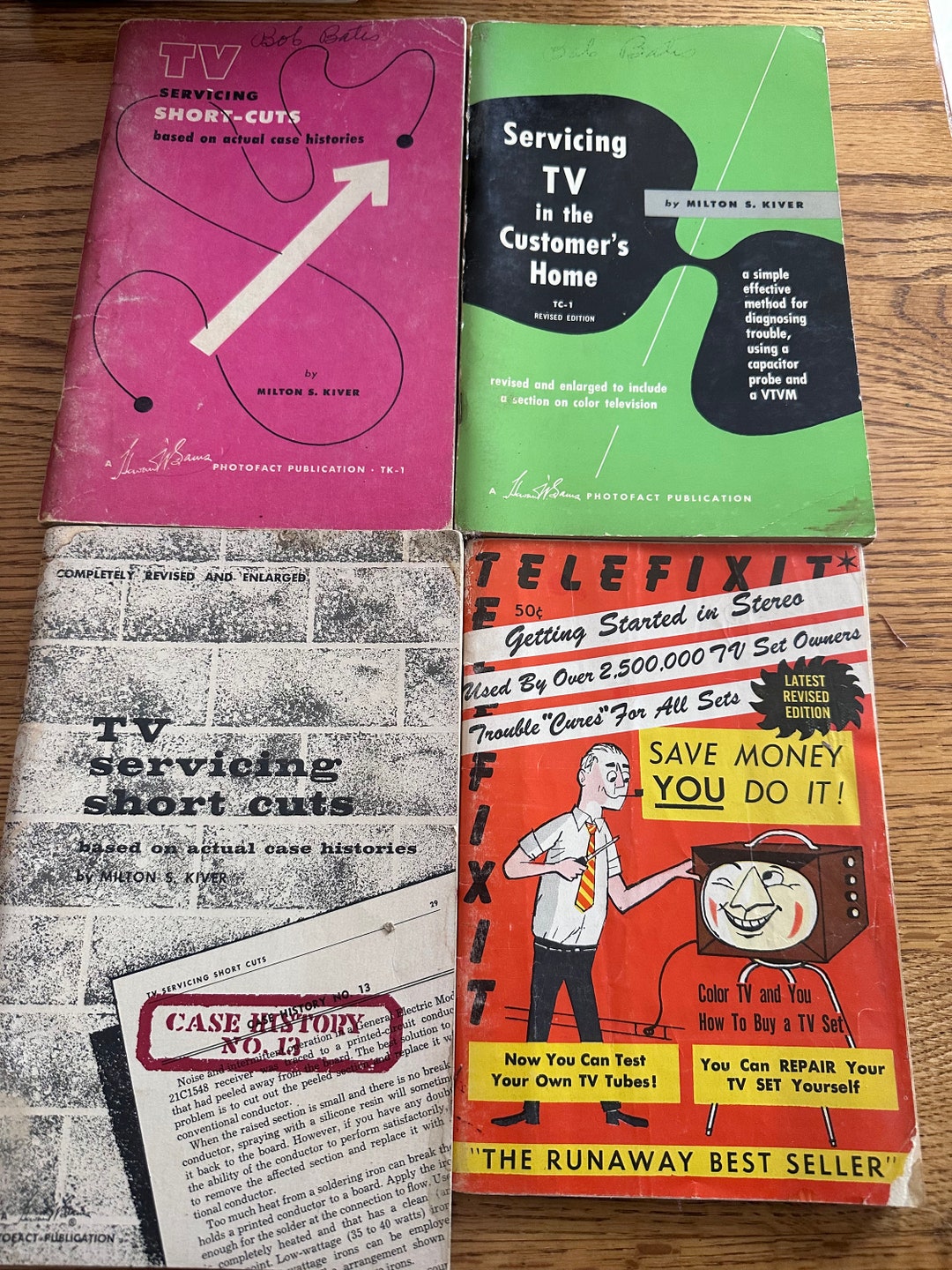 Four Tv 1950s-60s Vintage Repair Book Lot Milton Kiver John Keanneally ...