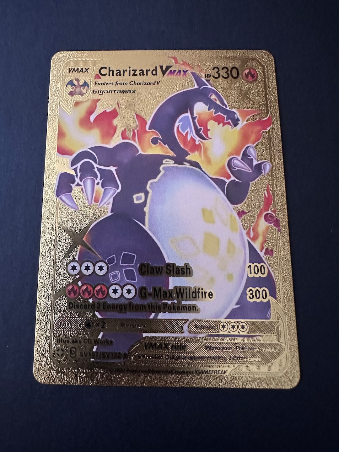 Pokemon Gold Foil Charizard Vmax HP 330 Fan Art Card. - Etsy