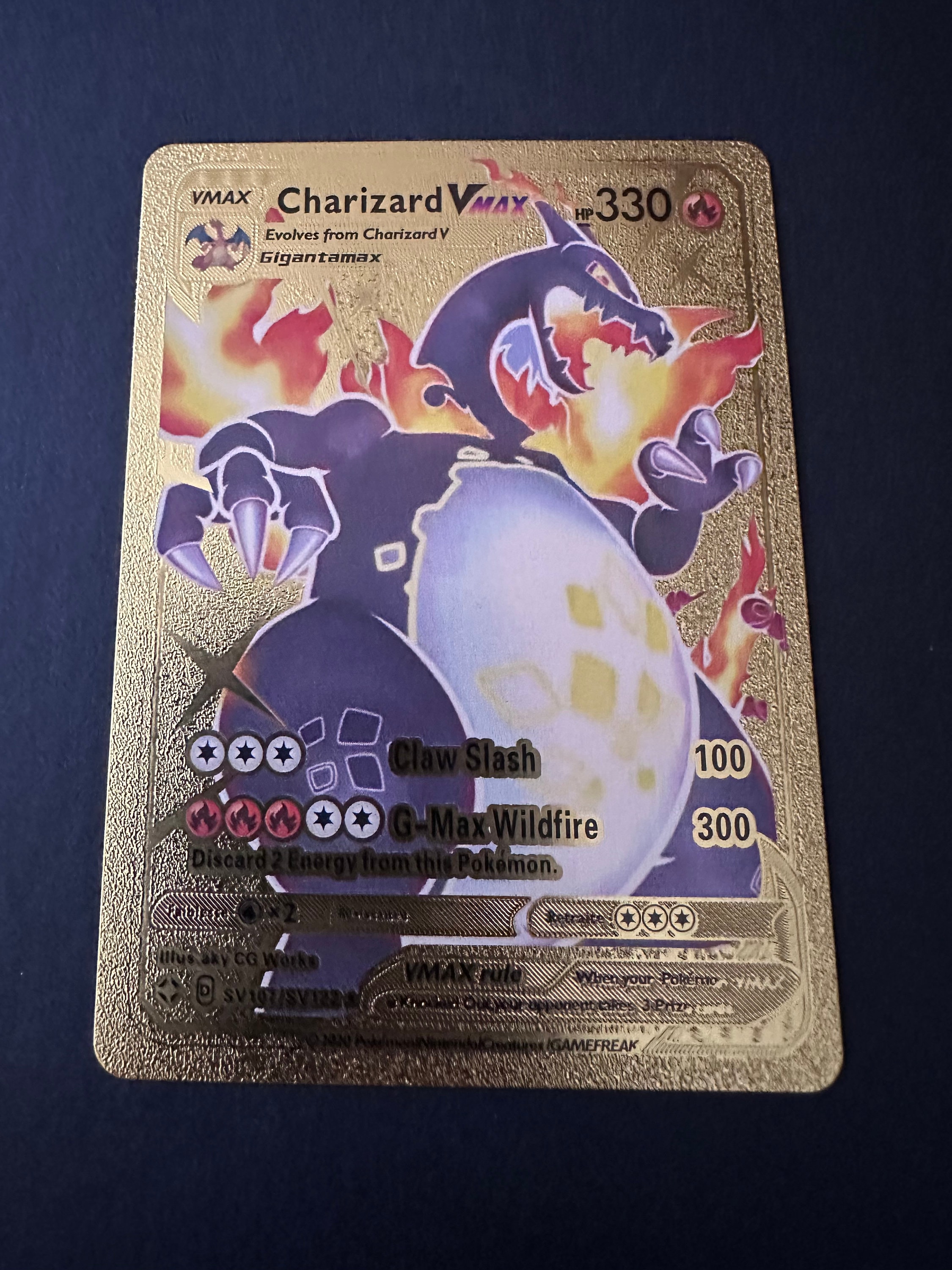 Pokemon Gold Foil Charizard Vmax HP 330 Fan Art Card. - Etsy
