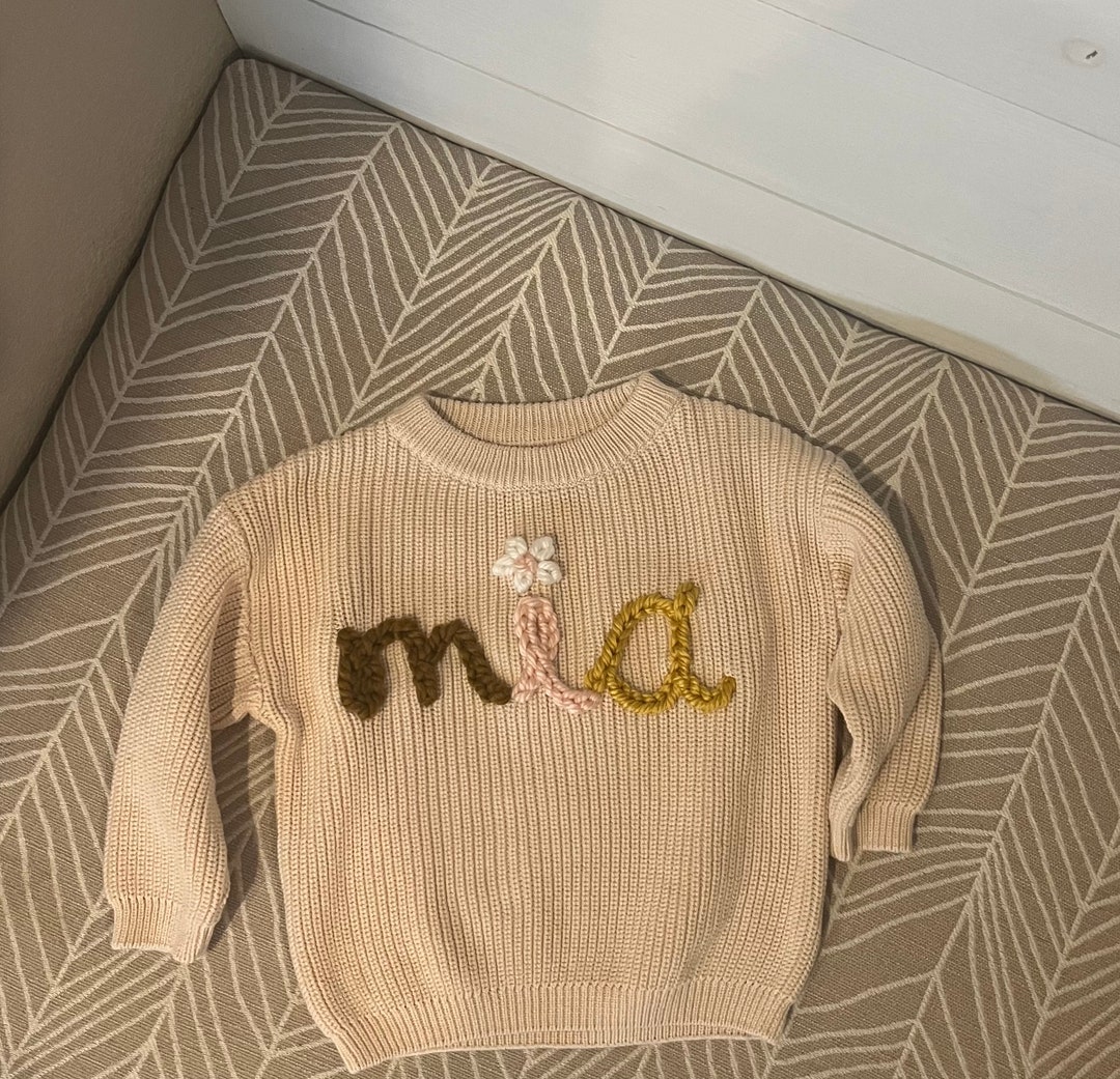 Personalized Embroidered Name Sweater - Etsy