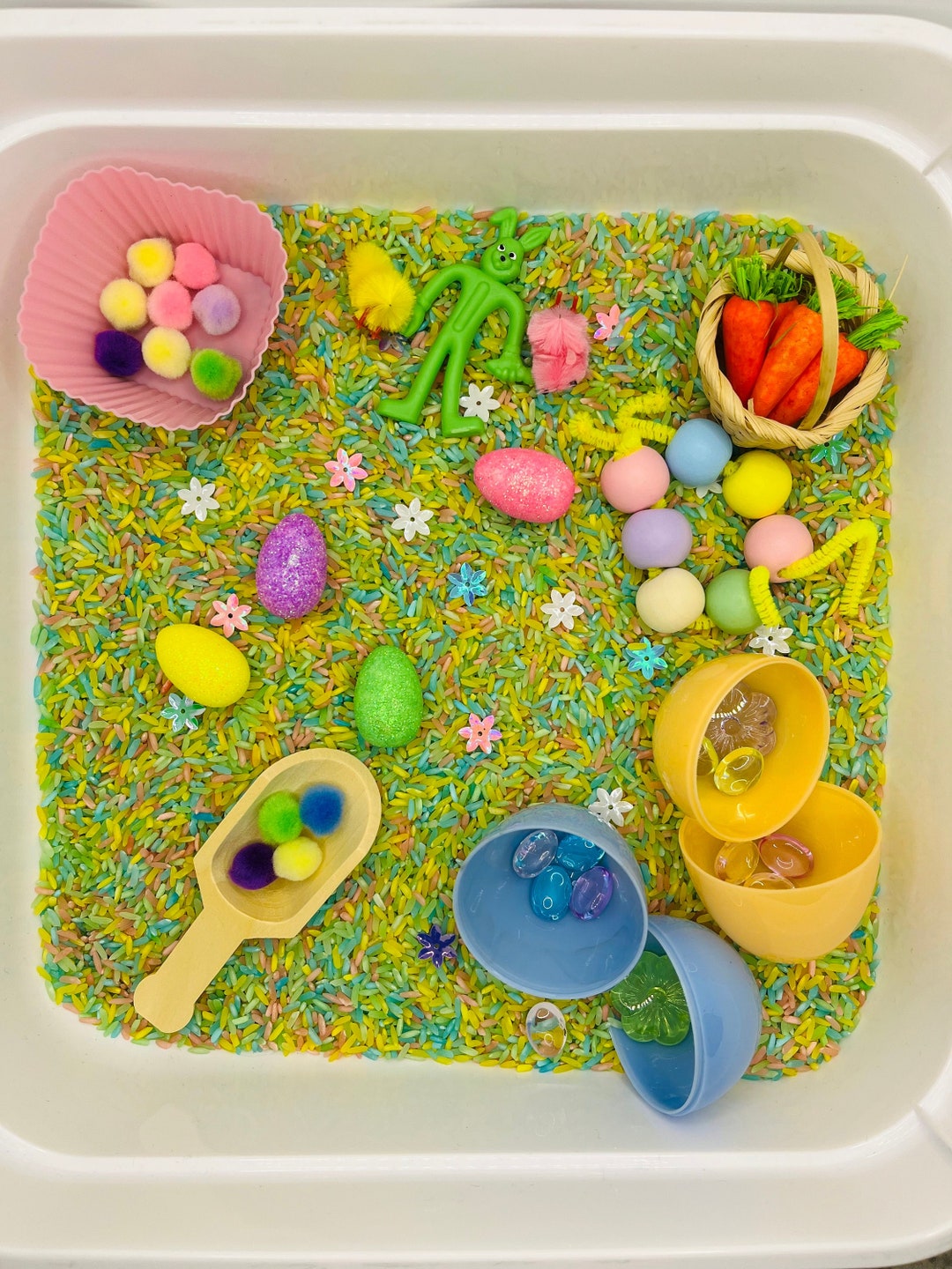 Easter Bunny Spring Sensory Play Kit Bin Toddler Montessori Independent ...